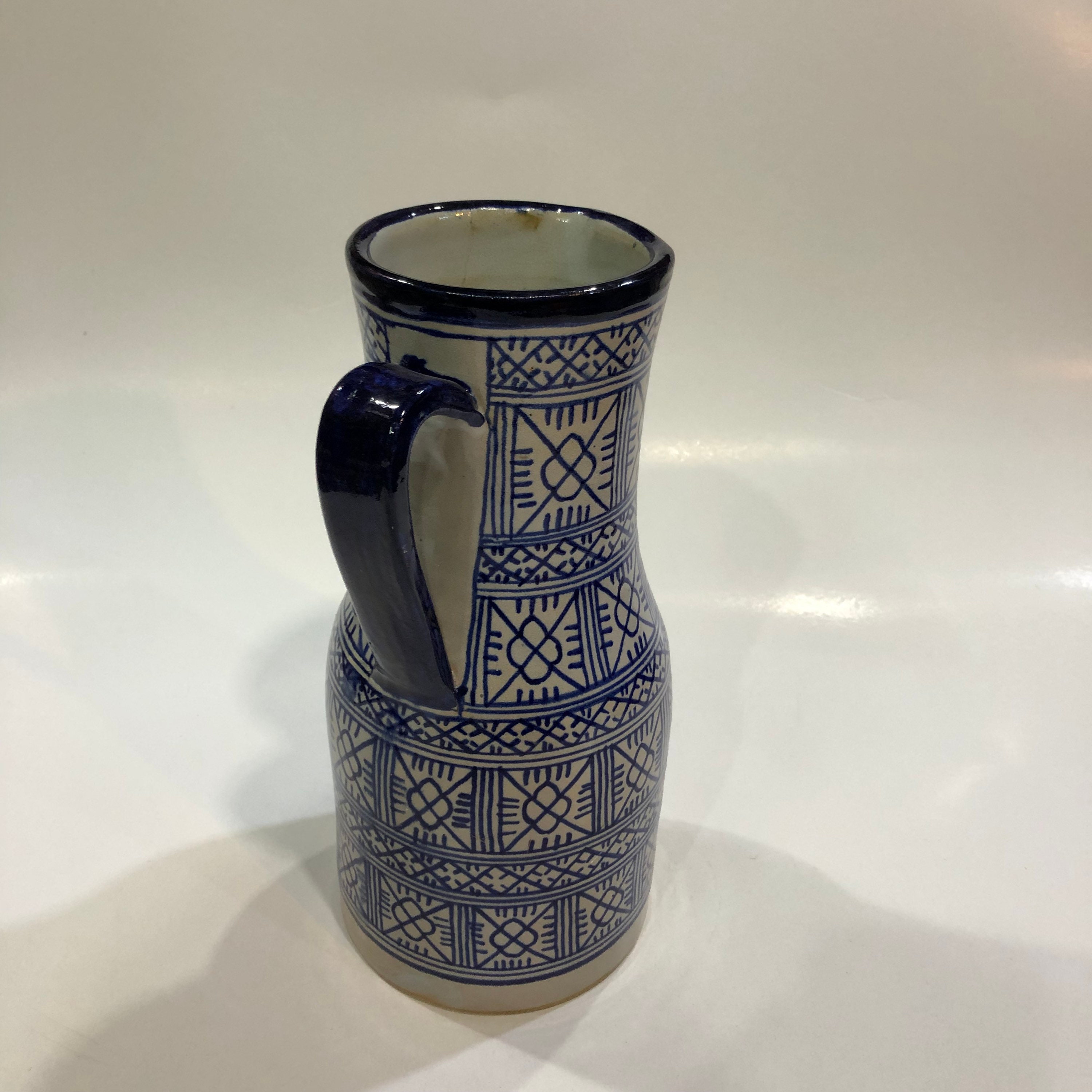 Beautifully Handmade Jug Water Pitcher Vase Multi Coloured Moroccan Fez ...