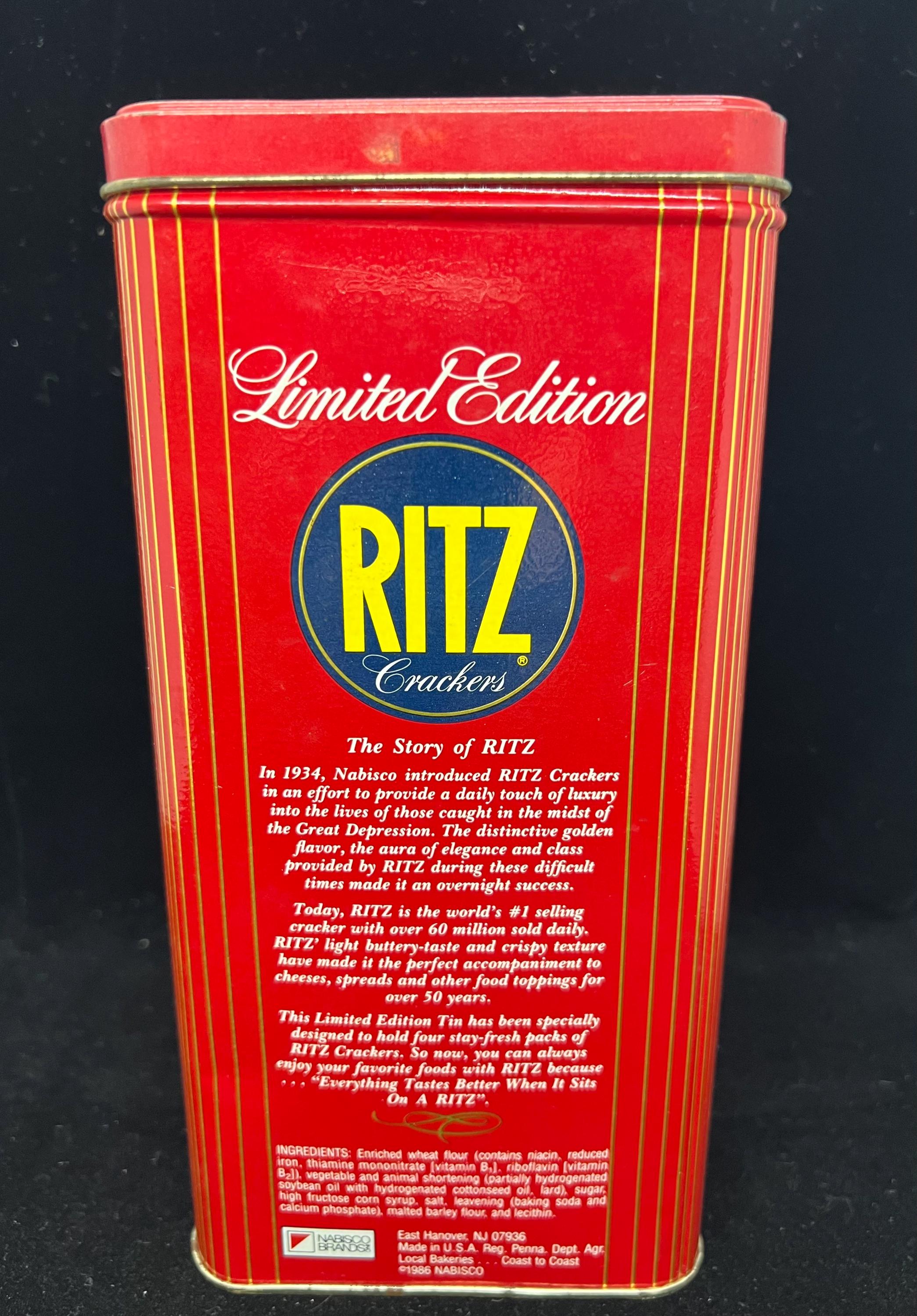 Vintage 1986 Nabisco Ritz Crackers Tin Can Limited Edition Collectible ...
