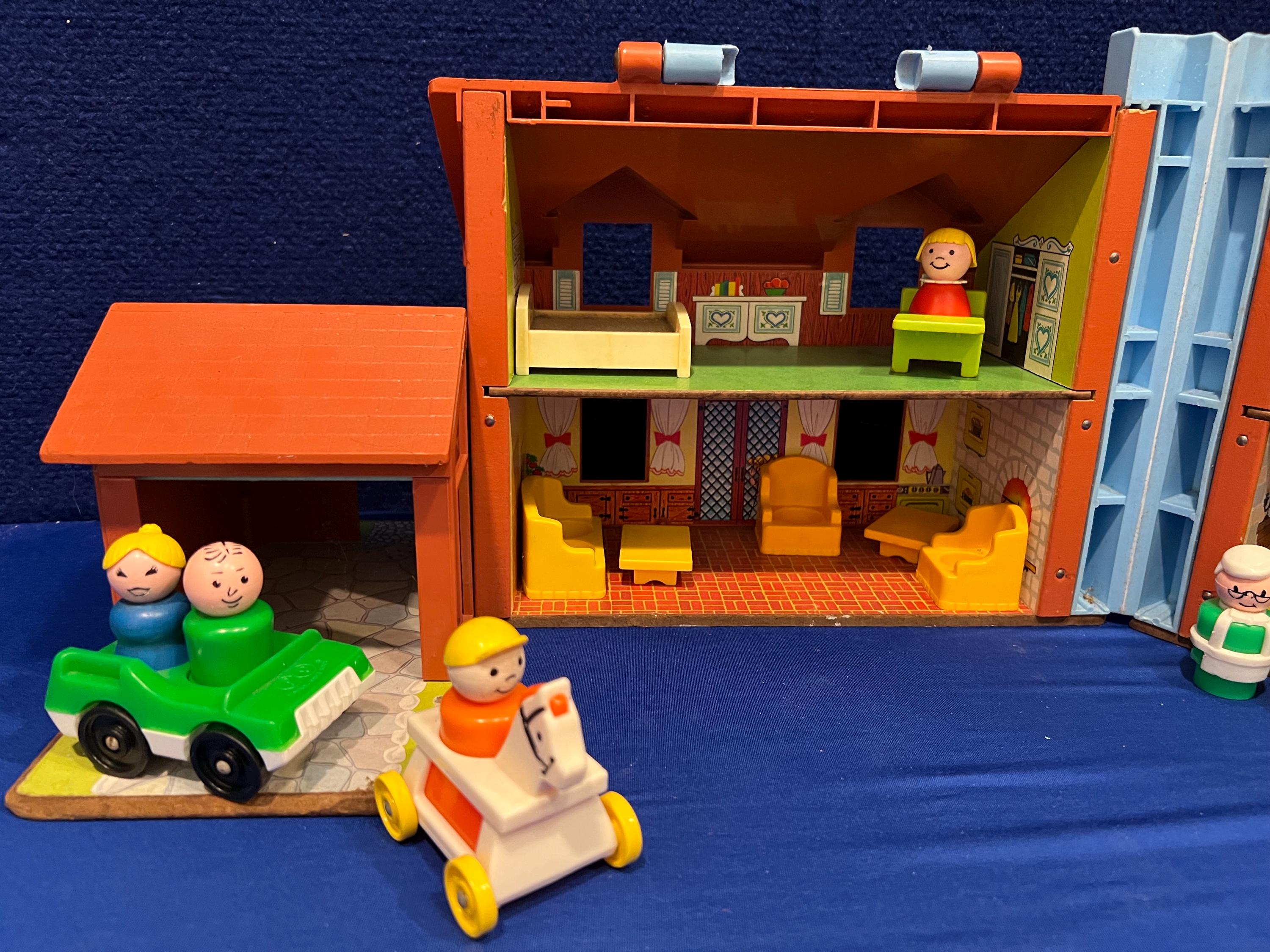 Fisher Price Vintage Little People #952 Tudor House With Masonite Base ...