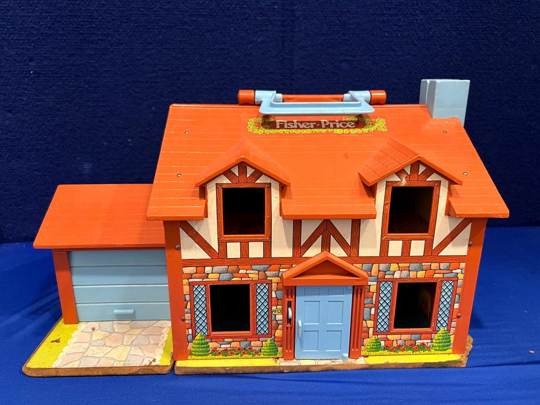 Fisher Price Vintage Little People #952 Tudor House With Masonite Base ...