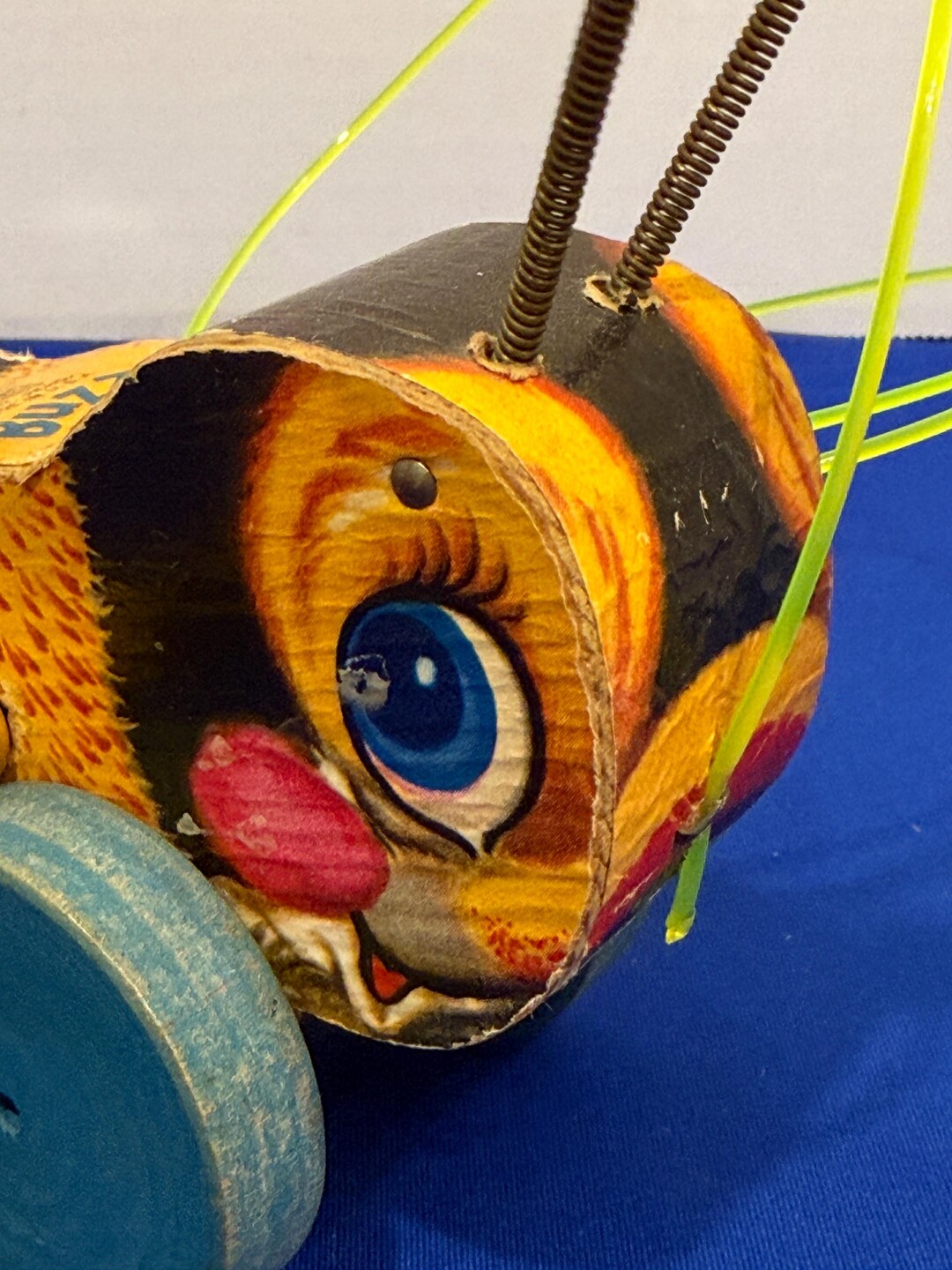 Vintage Fisher-price Buzzy Bee Pull Toy #325 Wooden Mid-century Toddler ...