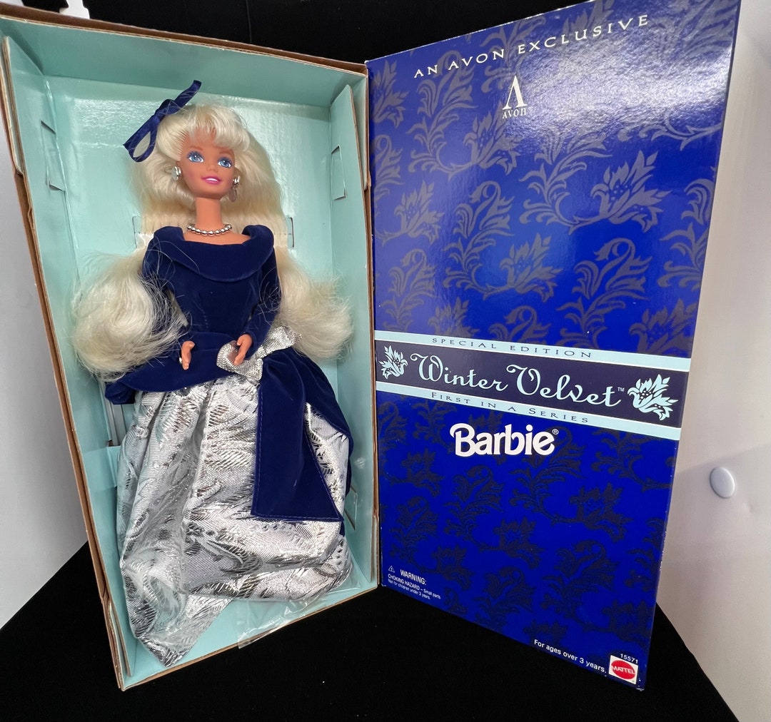 Winter Velvet Barbie Doll Avon Exclusive Special Edition First in the ...