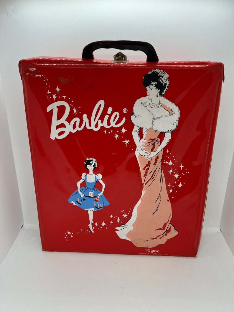 Vintage 1962 Red Ponytail Vinyl Barbie Doll Carrying Case by Mattel Inc ...