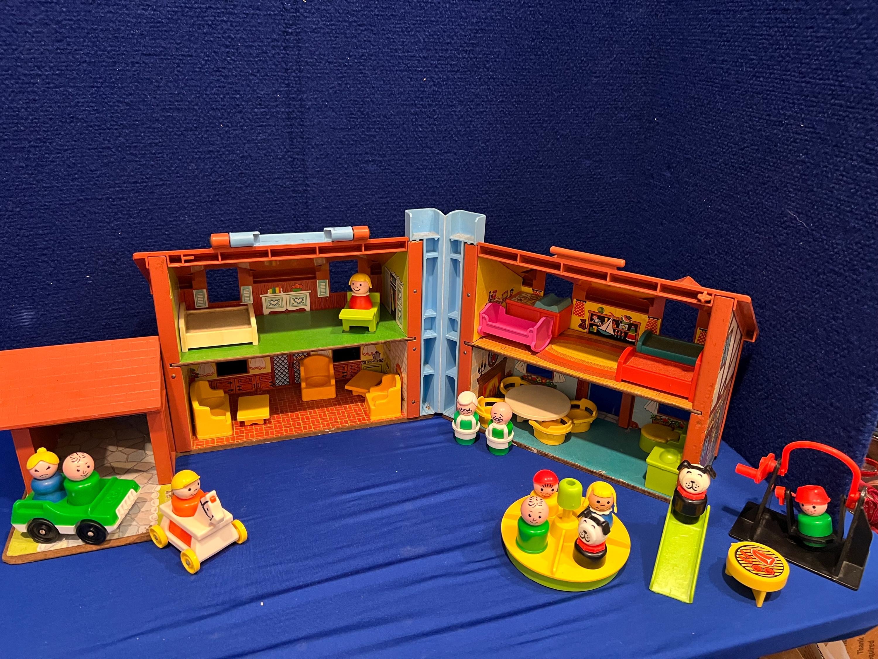 Fisher Price Vintage Little People #952 Tudor House With Masonite Base ...