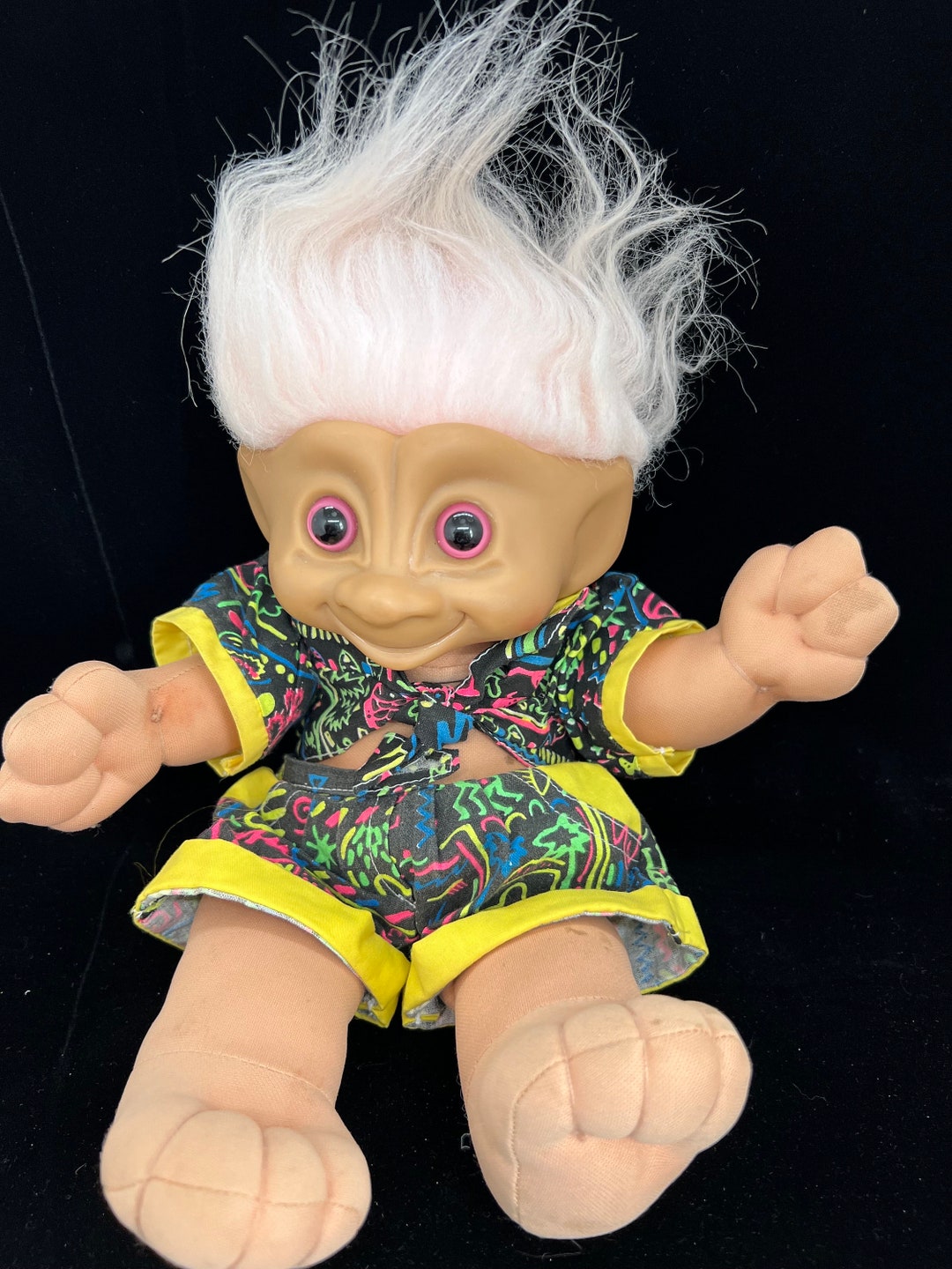 Vintage Treasure Troll 14” Doll 1991 Pale Pink Hair/red Star ...