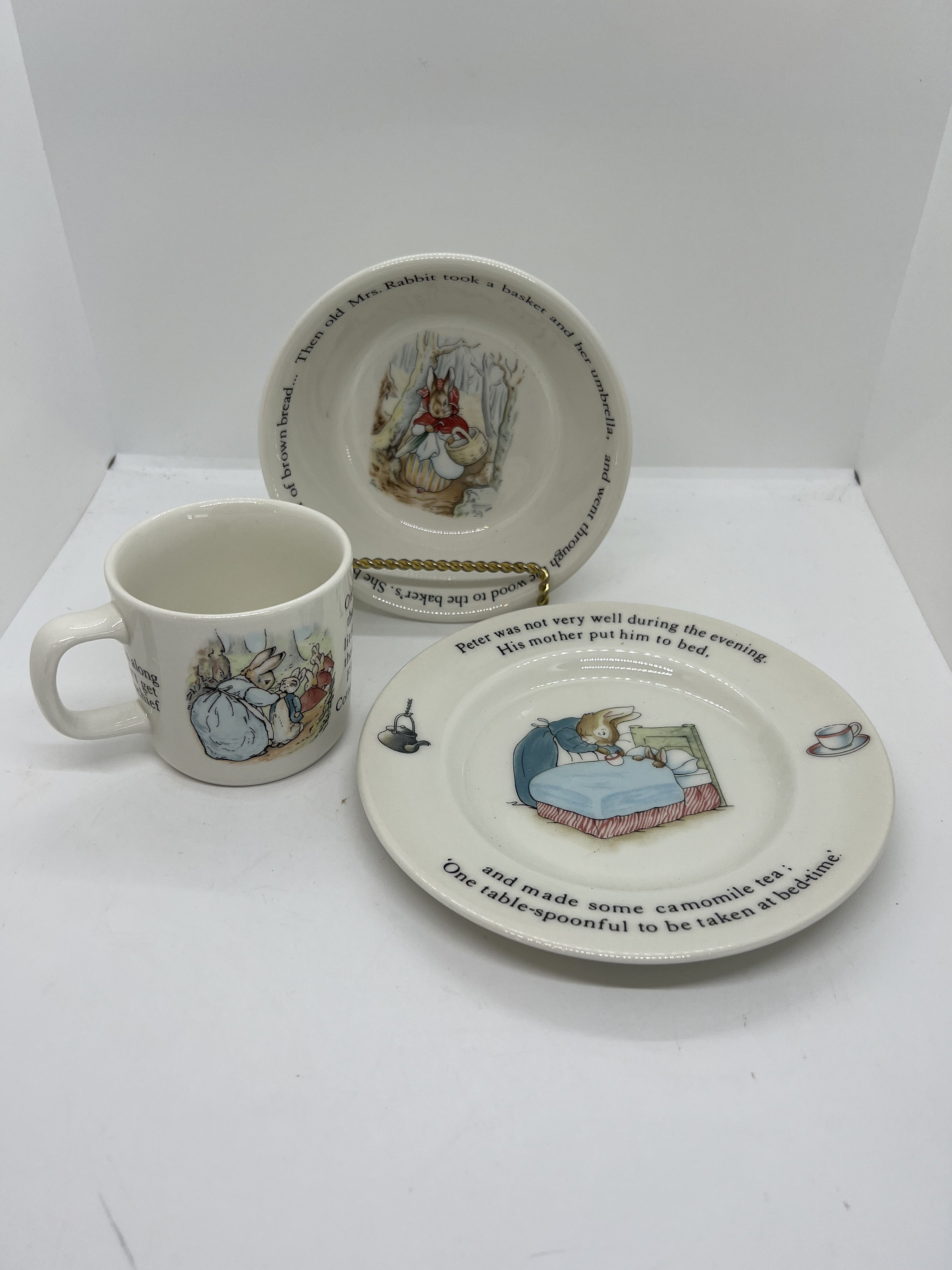 Intage Beatrix Potter Peter Rabbit 3 Piece Wedgwood Dish Set - Etsy