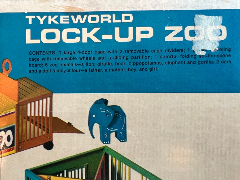 Vintage Playskool Lock-up Zoo With Animals, Vehicles & People, 1971 - Etsy