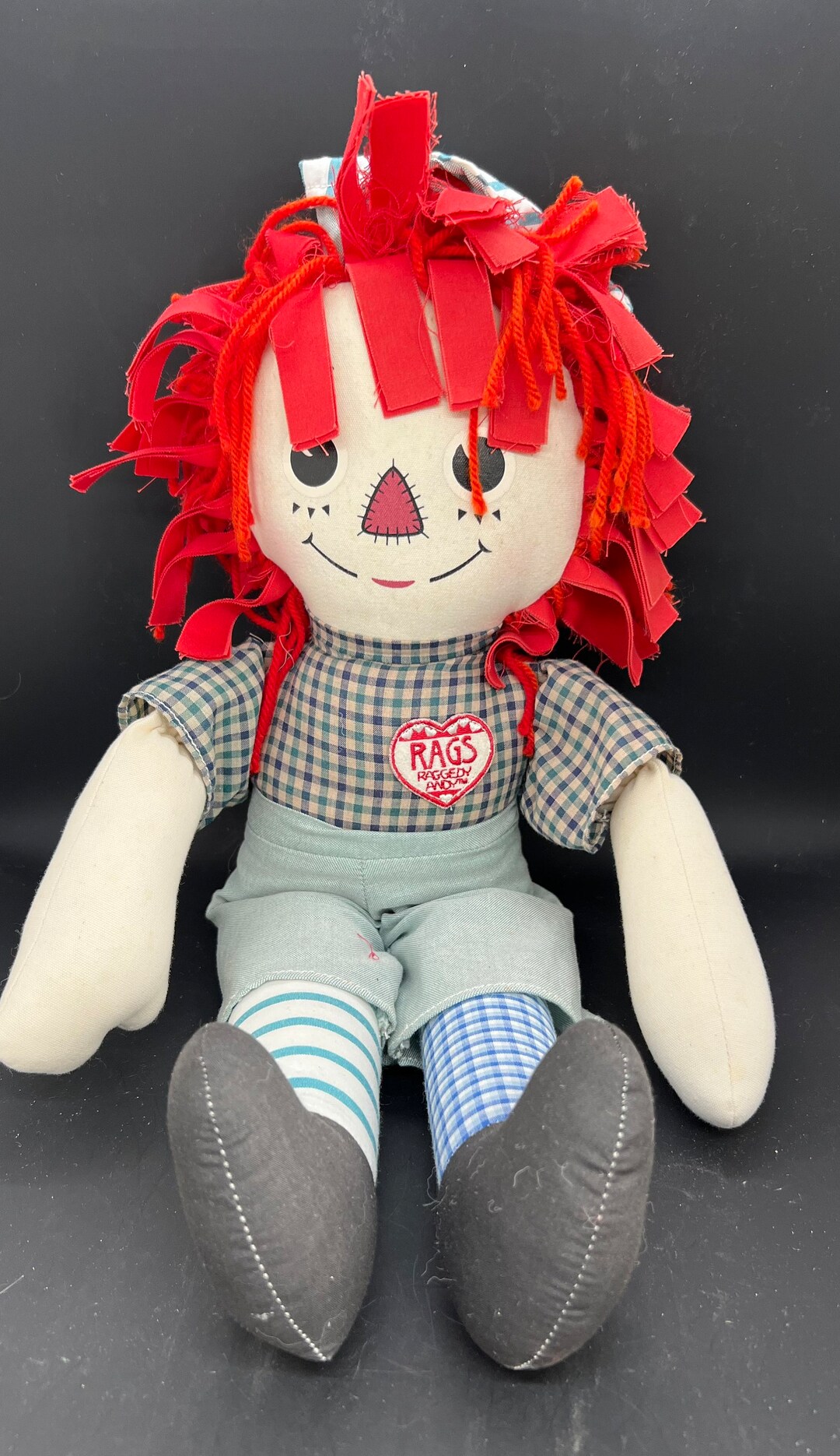 Vintage Raggedy Andy “rags” 18” Doll - Etsy