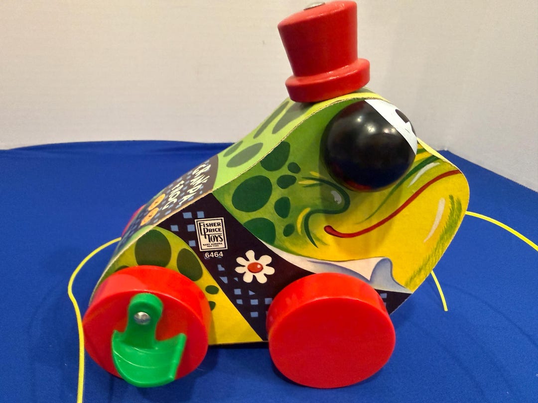 Vintage Style Fisher Price Grandpa Frog 6464 Pull Toy Town 1994 - Etsy