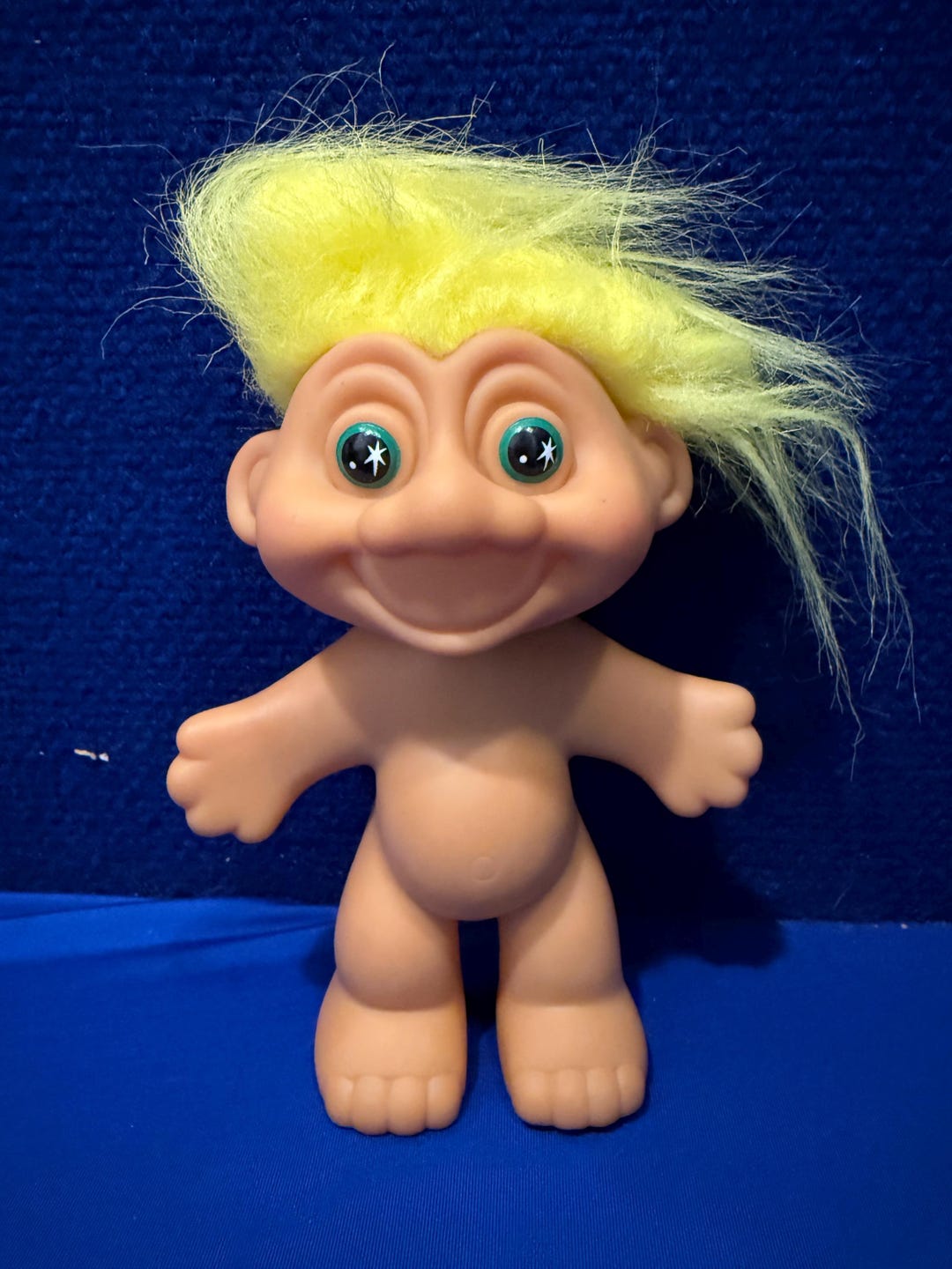 Vintage 7" Troll Doll: Yellow Hair, Green Star Eyes - Etsy