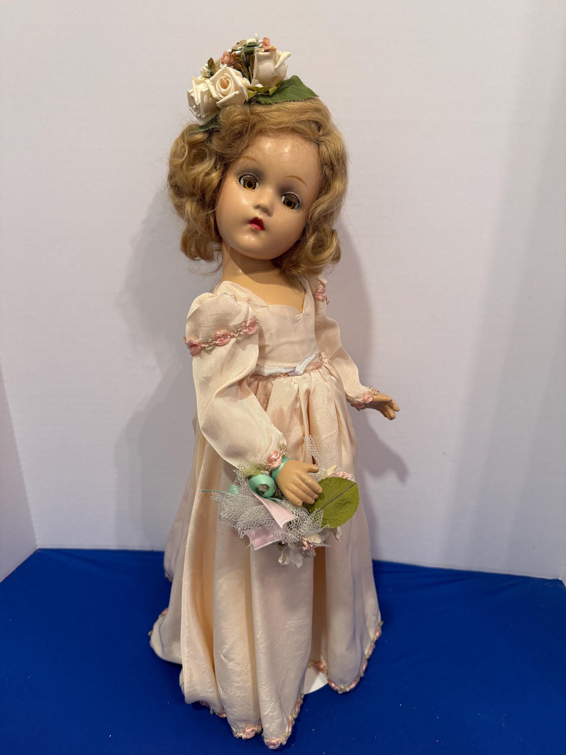 Vintage 1930s Composition Bride or Bridesmaid Doll, Original Wedding ...