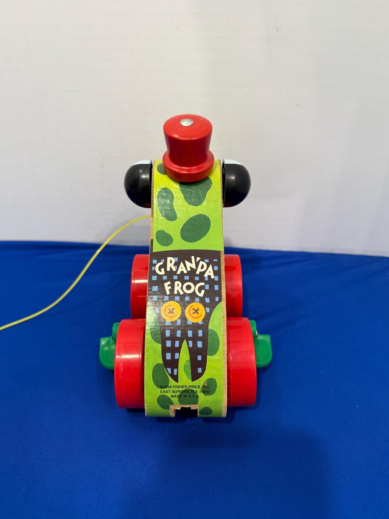 Vintage Style Fisher Price Grandpa Frog 6464 Pull Toy Town 1994 - Etsy