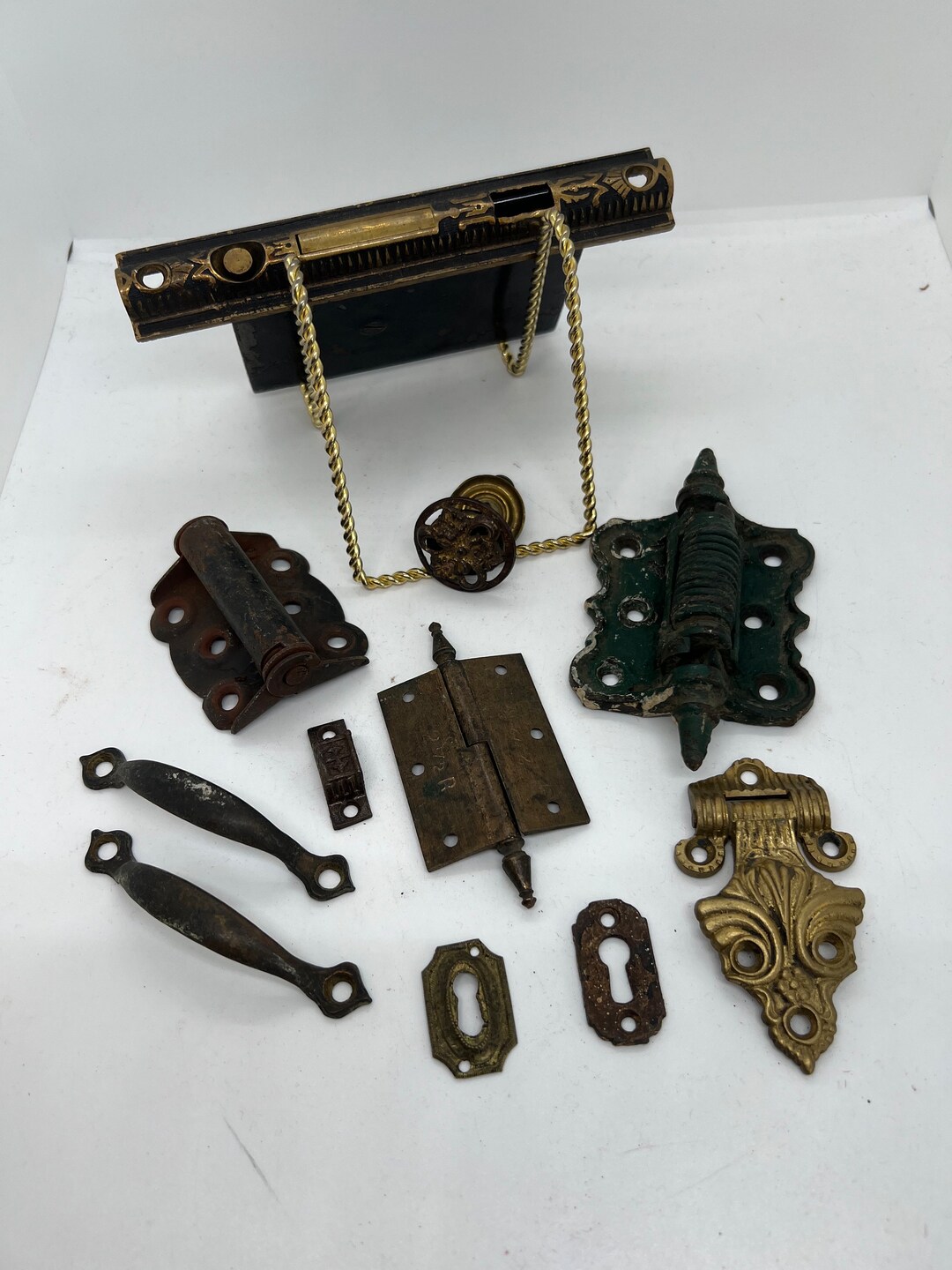 Antique Assorted Architectural Salvage/victorian Hardware Lot: Hinges ...