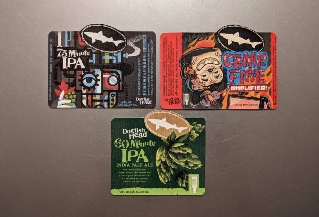 Craft Beer Magnet Dogfish Brewery Campfire Amplifier, American Beauty ...