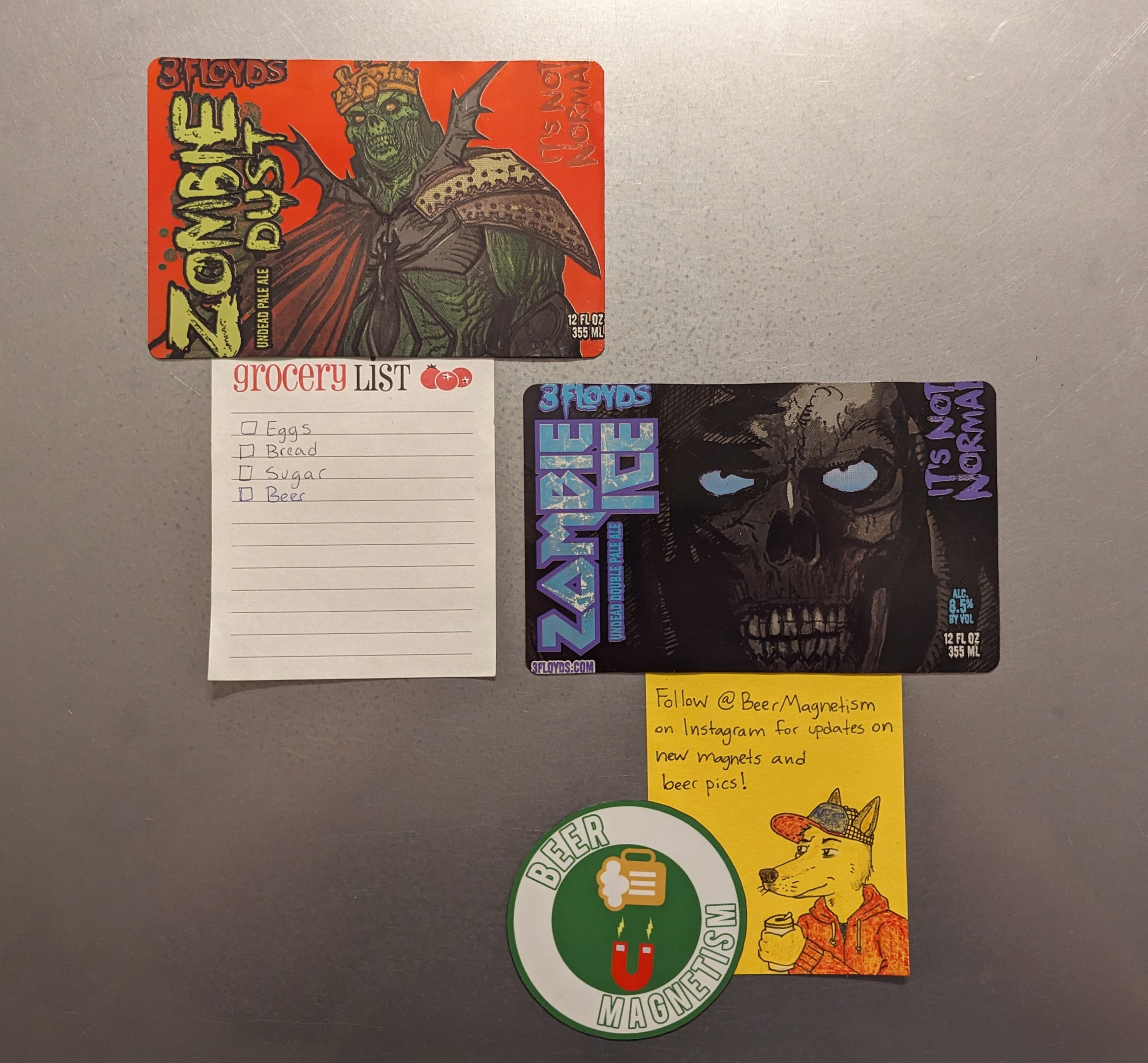 Craft Beer Magnet 3 Three Floyds Zombie Dust, Ice, Speed Castle ...