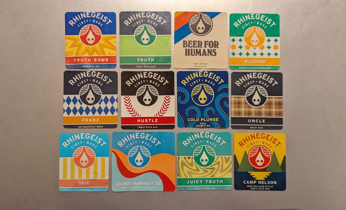 Craft Beer Magnet Rhinegeist Brewing Truth, Juicy, Uncle, Hustle IPA ...