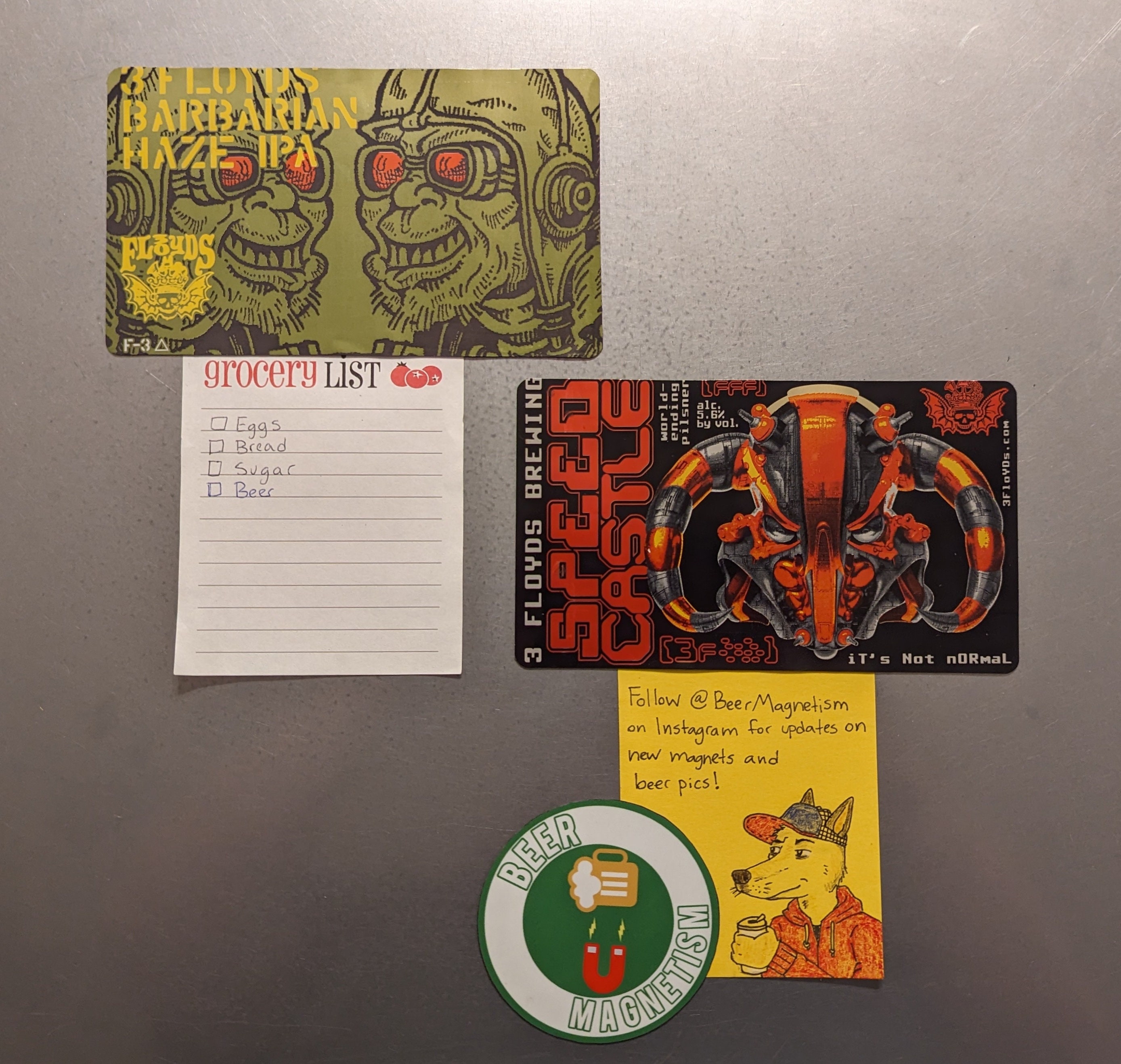Craft Beer Magnet 3 Three Floyds Zombie Dust, Ice, Speed Castle ...