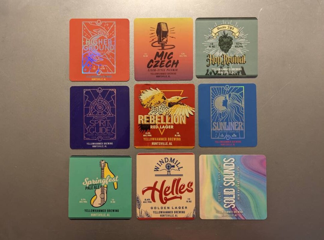 Craft Beer Magnet Yellowhammer Brewing Higher Ground, Mic Czech, Hop ...