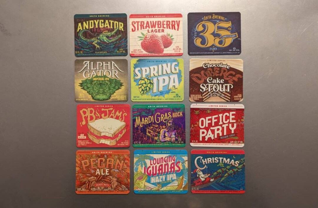 Craft Beer Magnet Abita Andygator, Alpha Gator, Lounging Iguanas ...