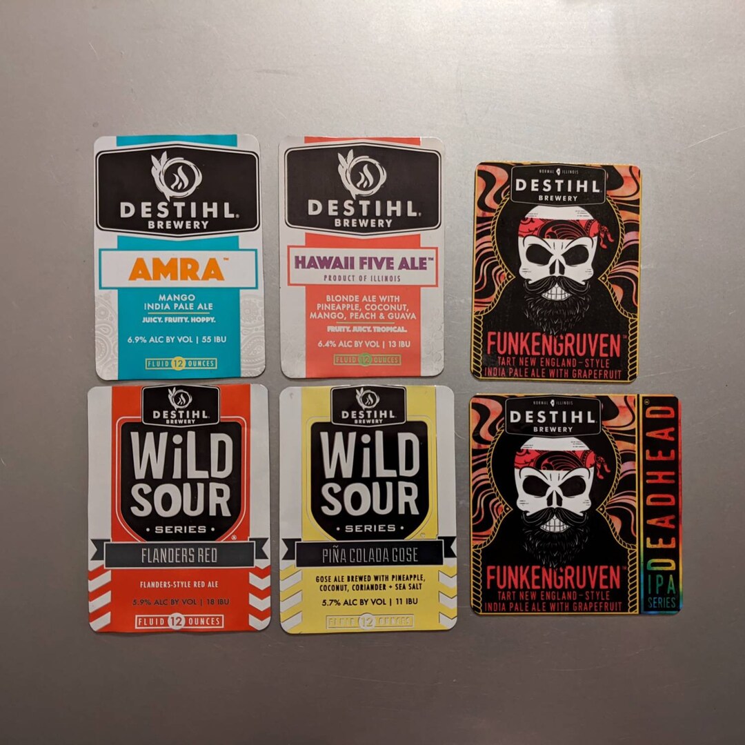 Craft Beer Magnet Destihl Brewing Amra Mango, Hawaii Five Ale, Sour ...