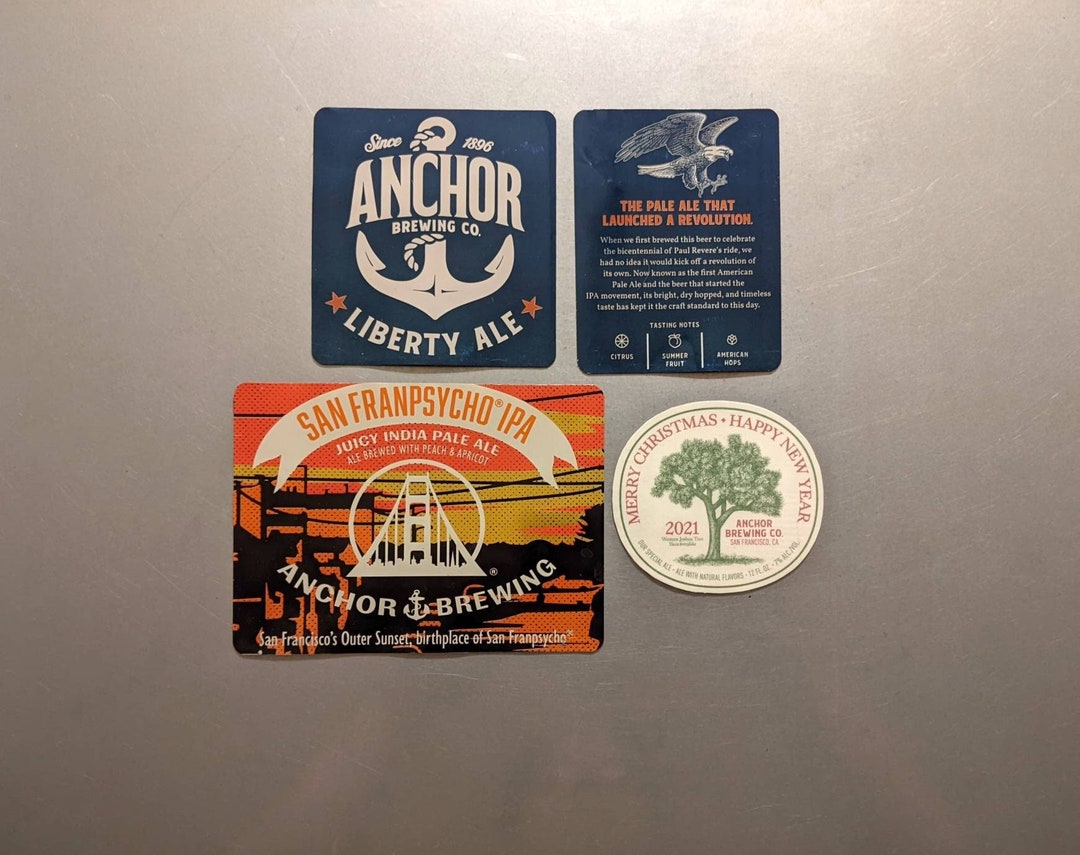 Craft Beer Magnets Anchor Brewing Co San Franpsycho, Liberty Ale, Merry ...