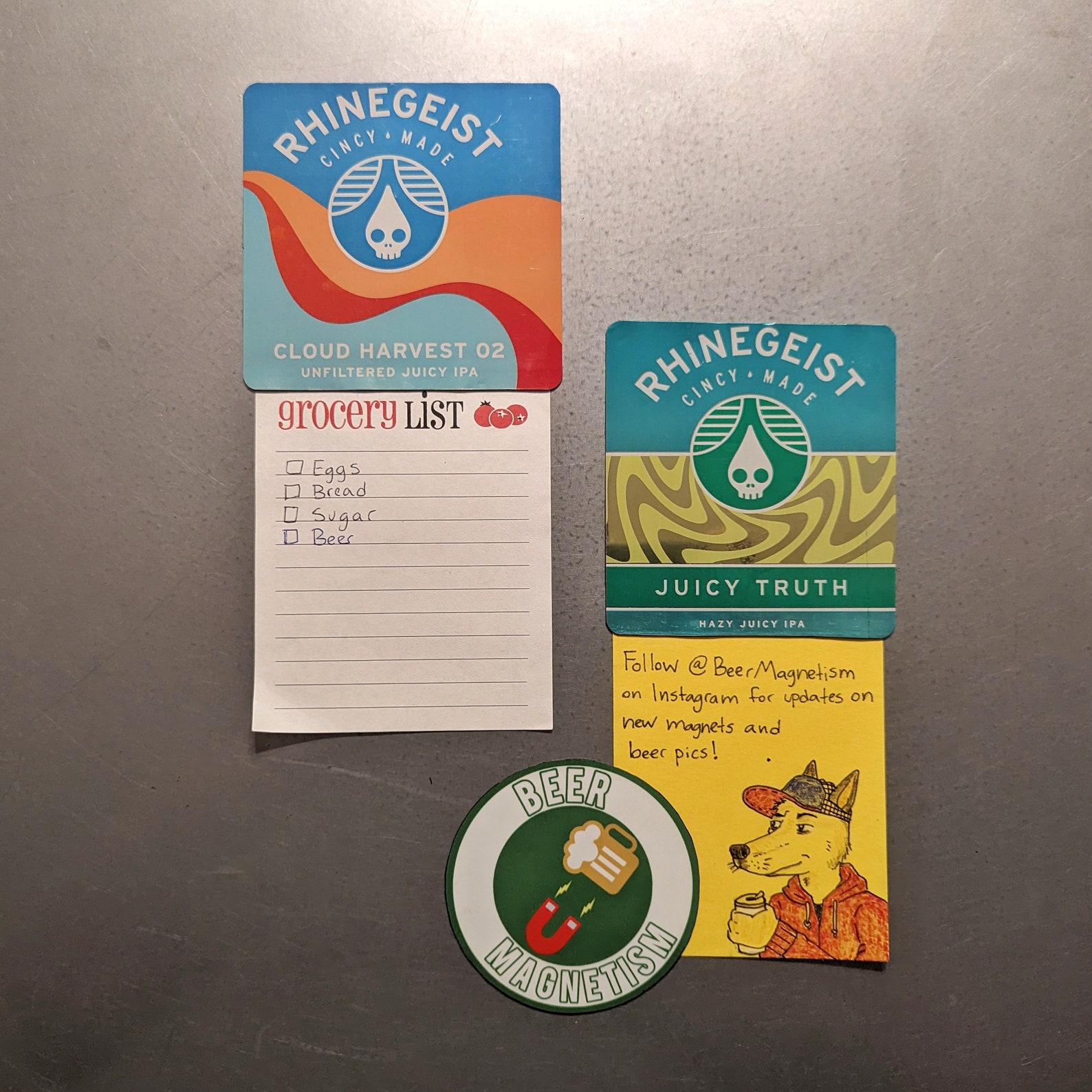 Craft Beer Magnet Rhinegeist Brewing Truth, Juicy, Uncle, Hustle IPA ...
