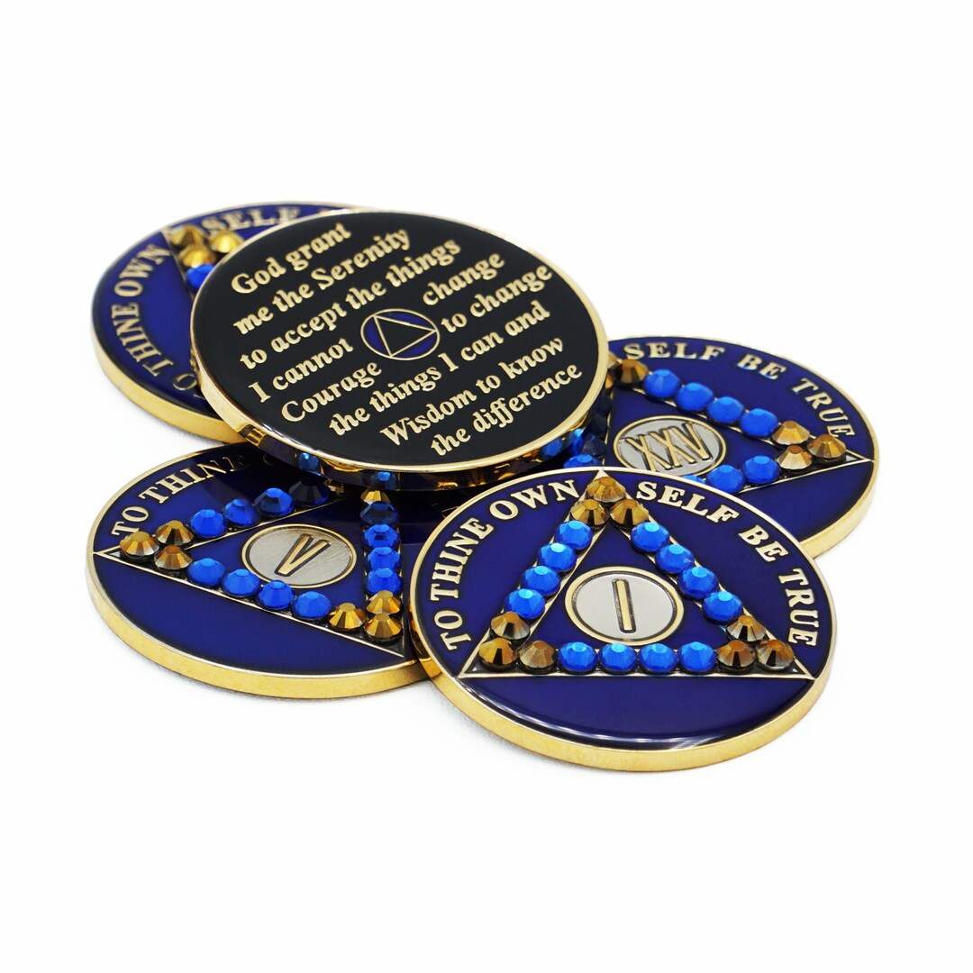 Crystallized Blue AA Coin - Etsy