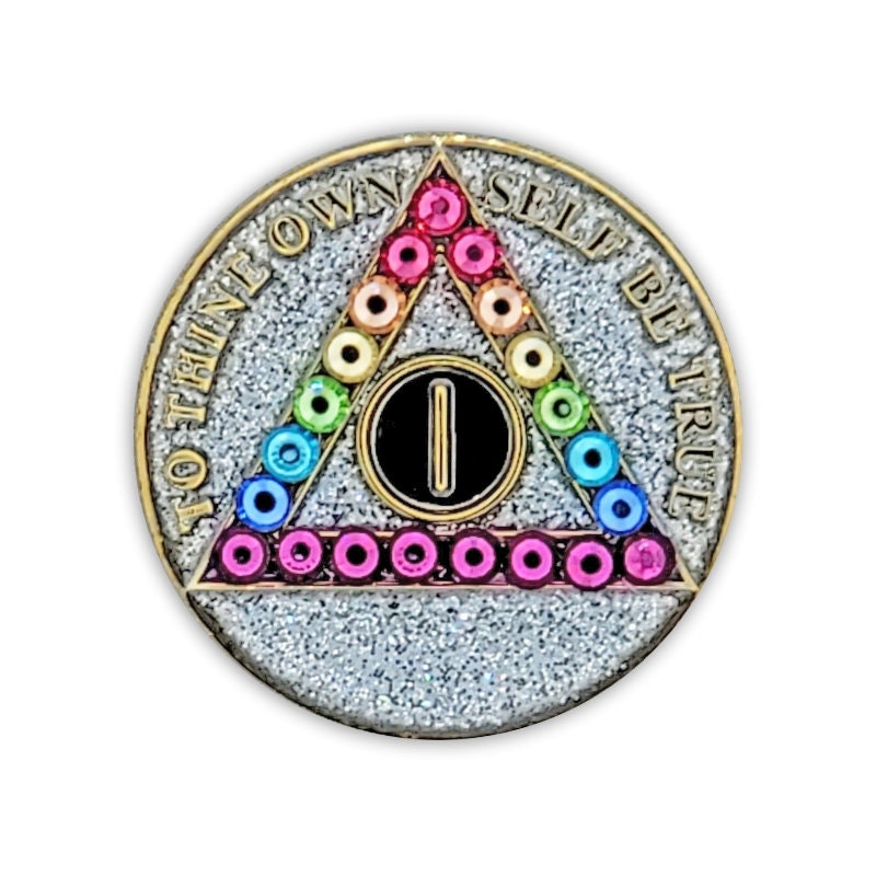 Silver Rainbow Glitter Triplate AA Coins | Etsy