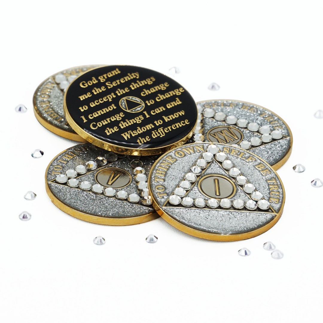 Crystallized Glitter Silver AA Coins - Etsy