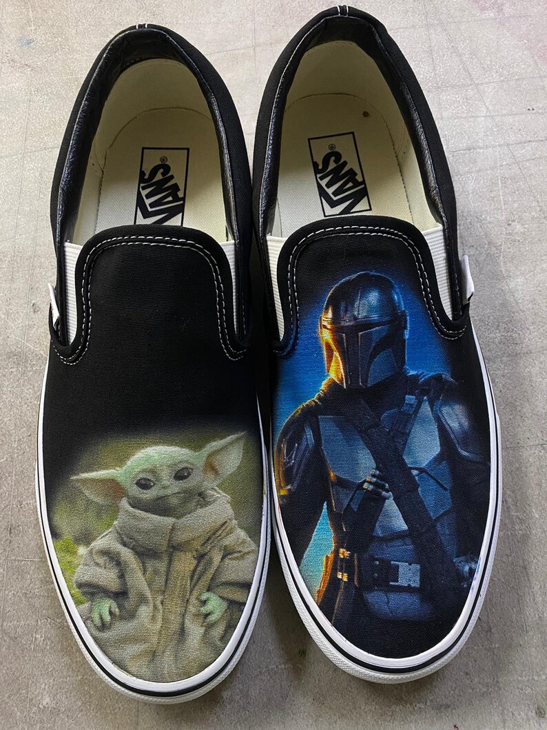 Custom Star Wars The Mandalorian Slip On Vans Baby Yoda | Etsy