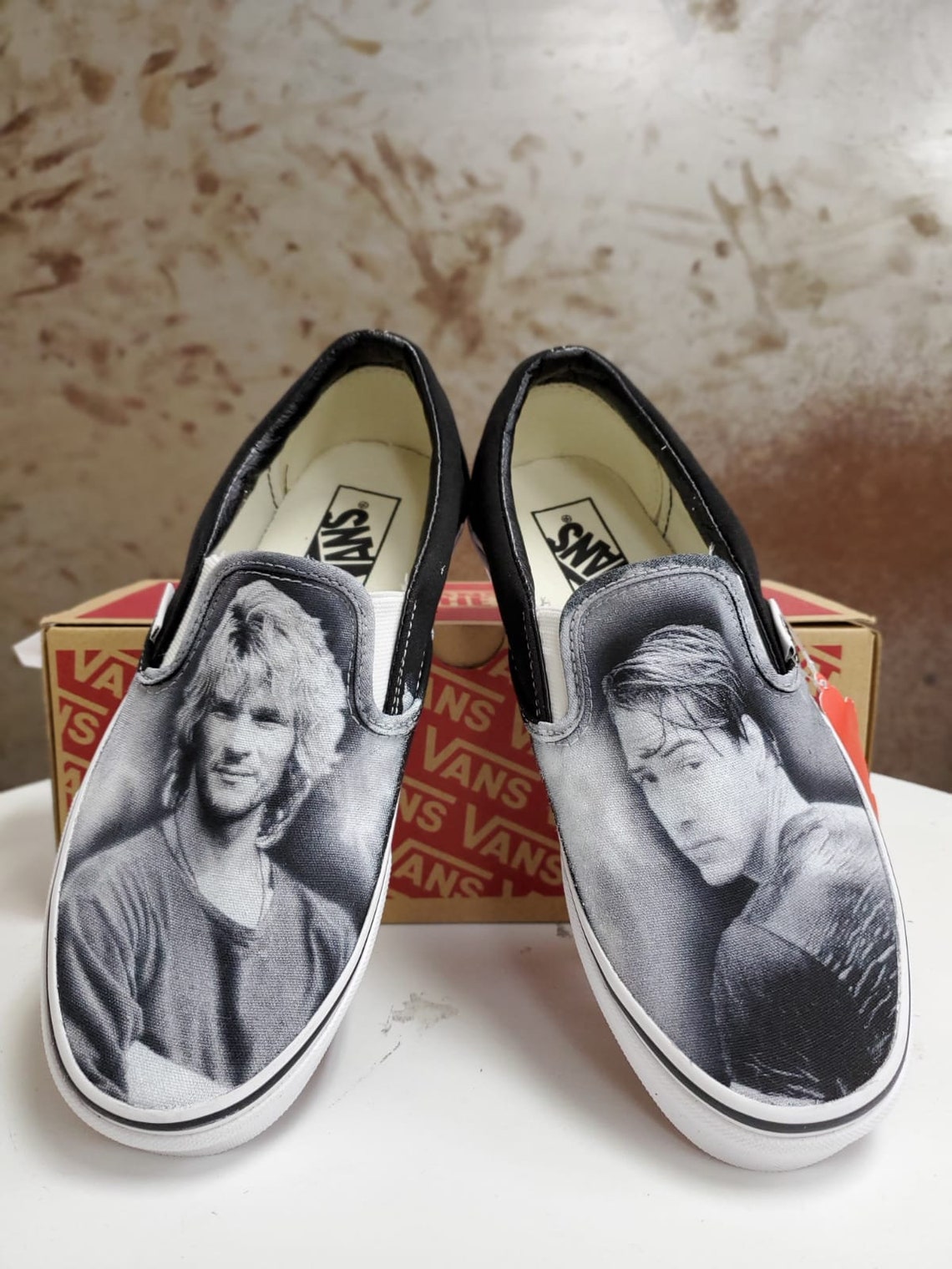 Custom Point Break Inspired Black Slip on Vans keanu Reeves / | Etsy
