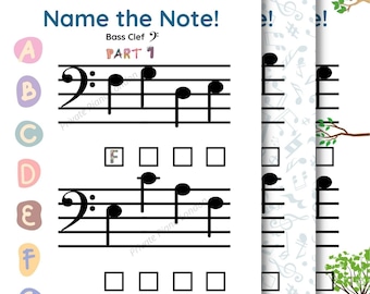 Music Theory for Children - Name the Note! Treble Clef (5 Worksheets ...