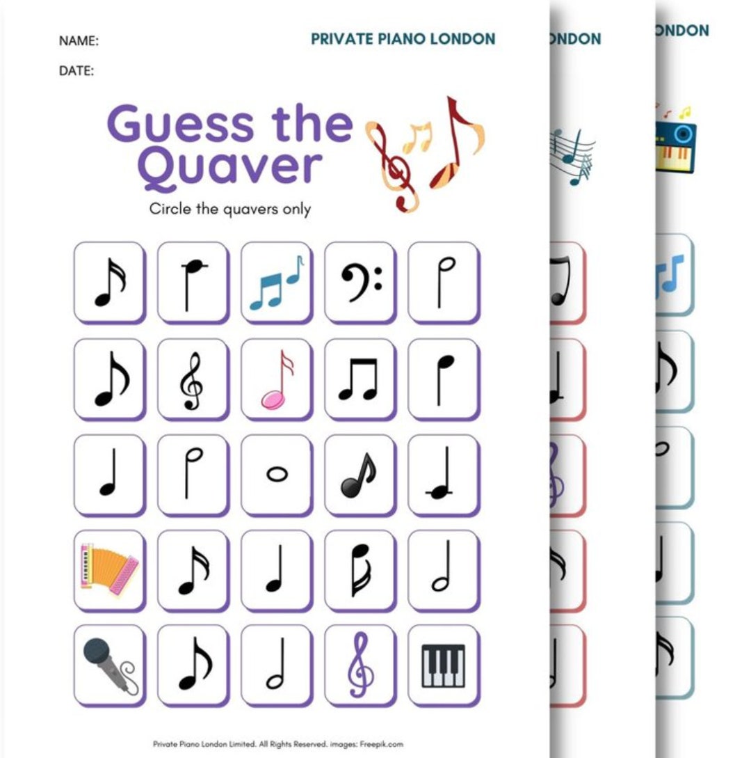 Music Theory for Children - Guess the Crotchet, Minim & Quaver (3 ...