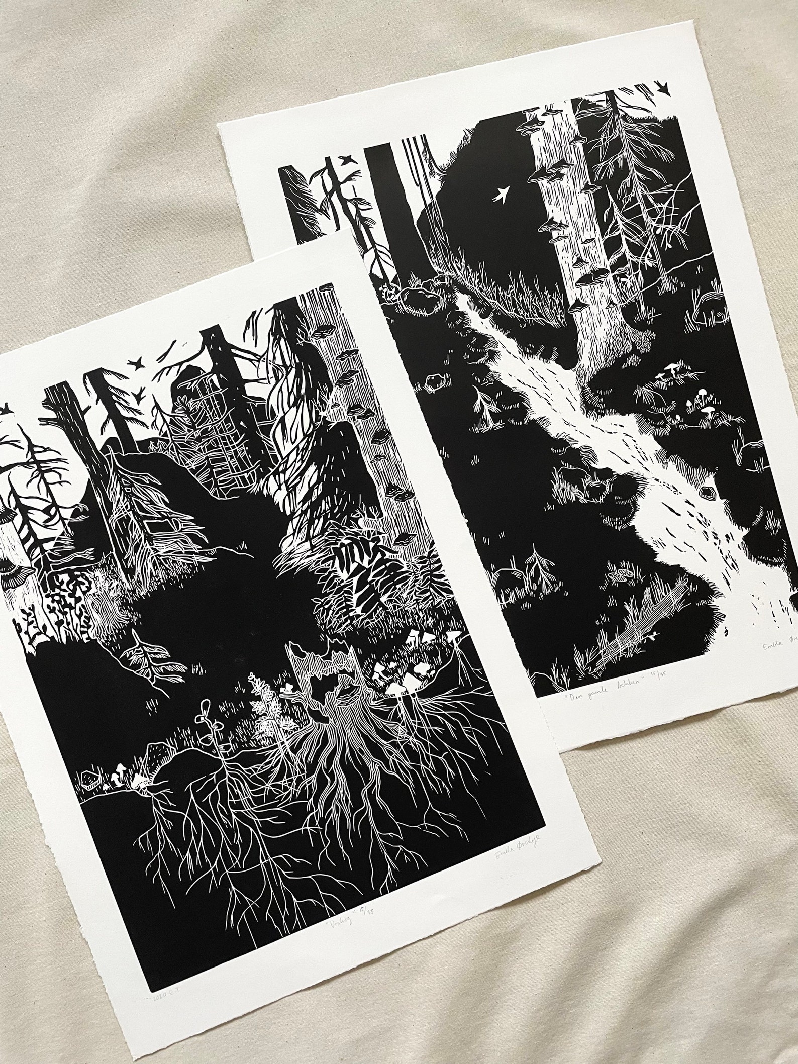 Old-growth Forest Original Large Linocut - Etsy