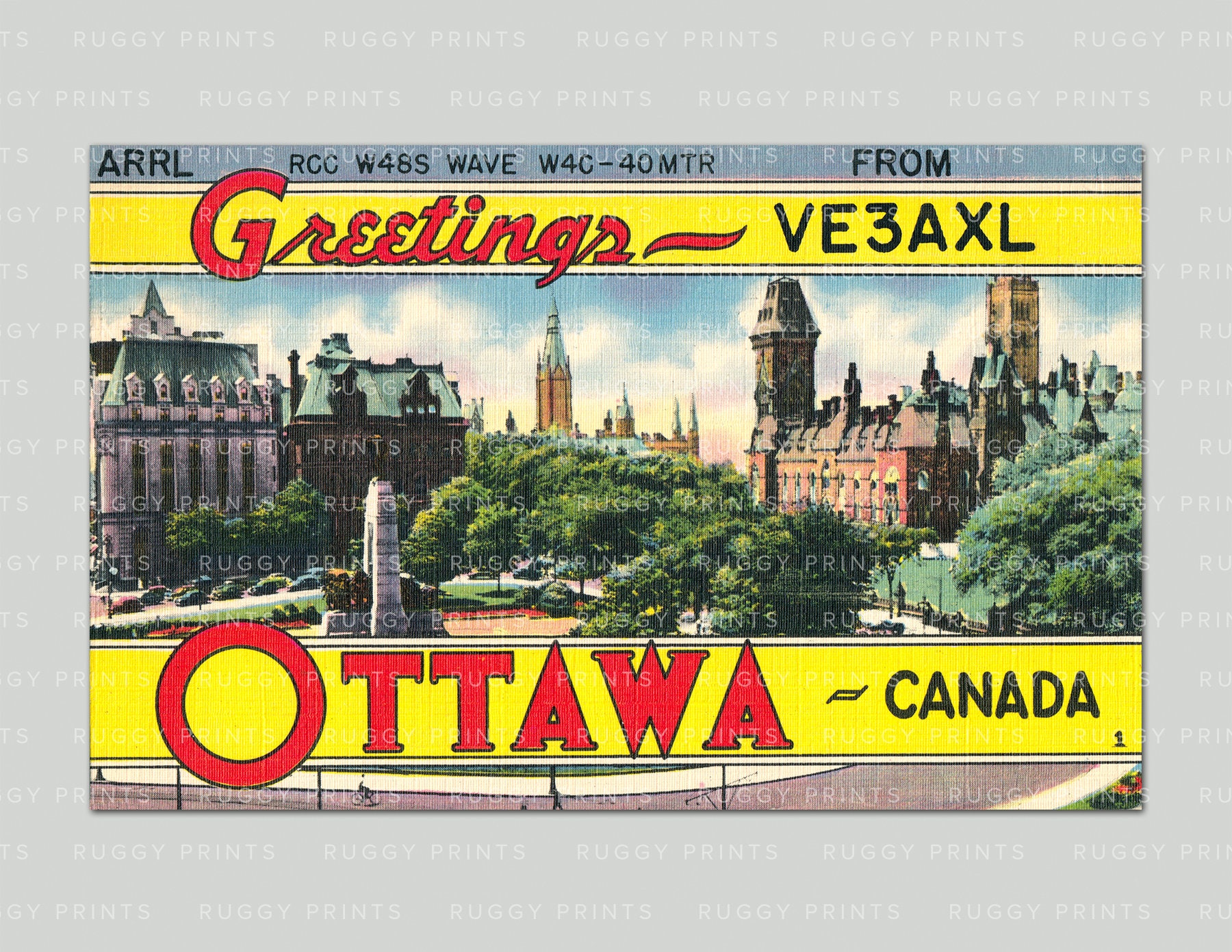 Ottawa Canada Greetings Digital Download Postcard - Etsy