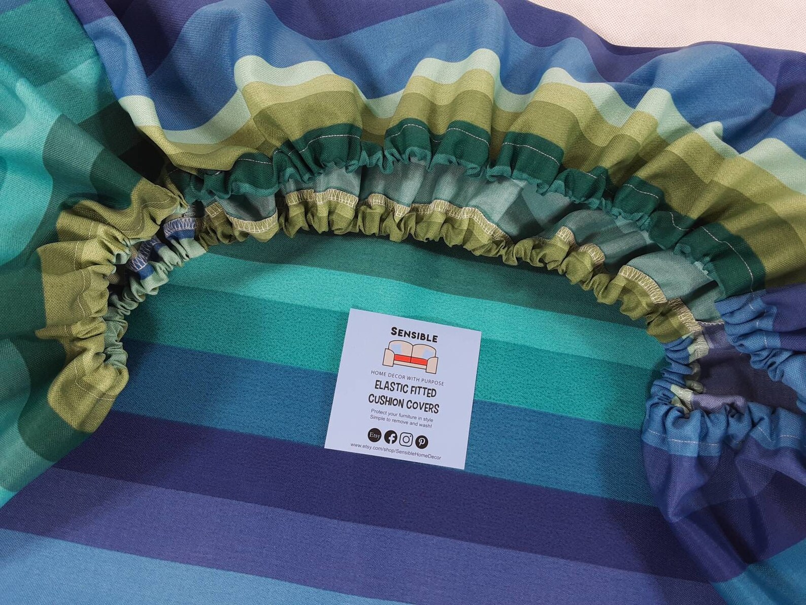 Water Resistant Elastic Fitted & Protective Cushion Cover: Indoor ...