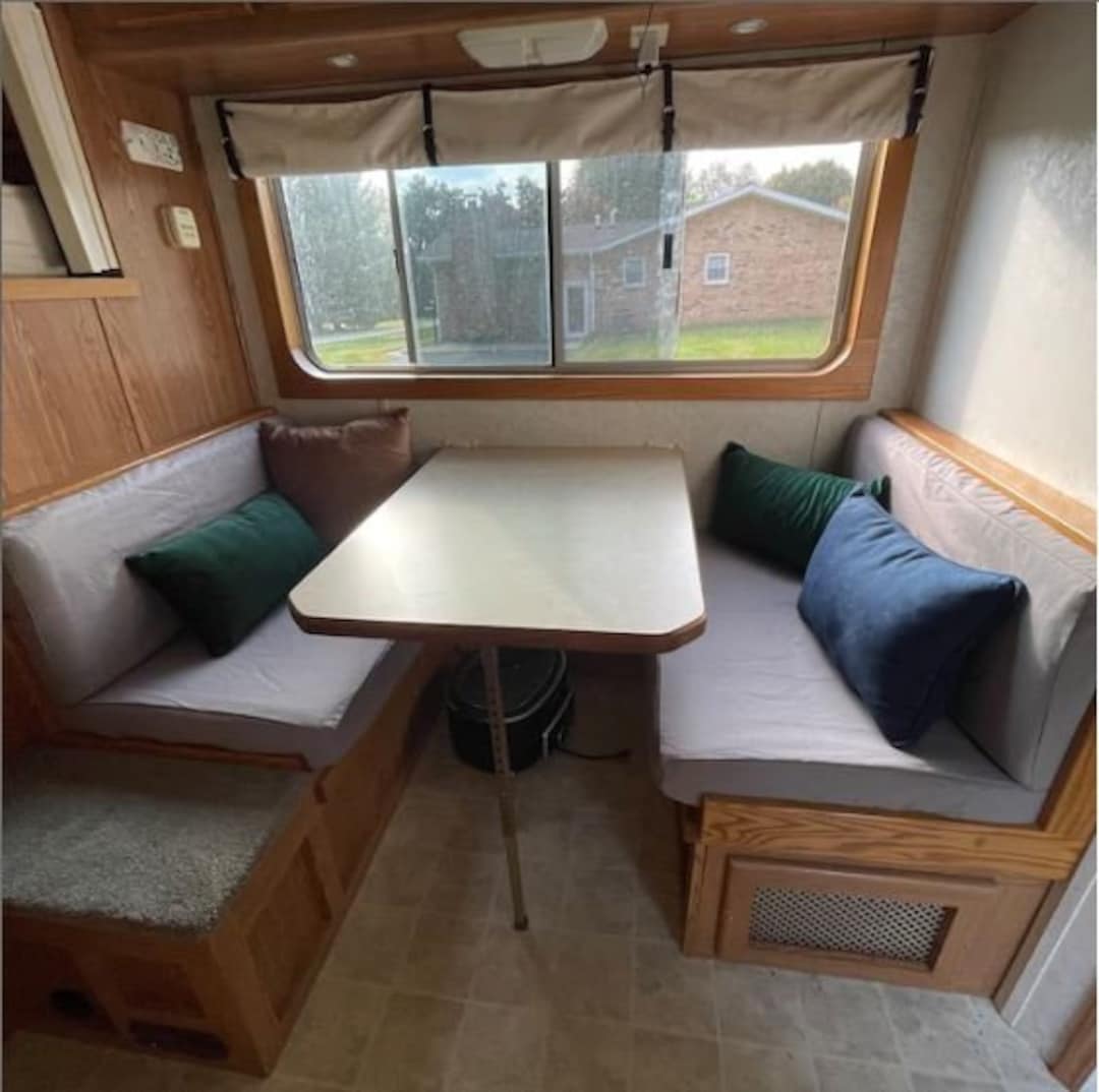 Replacement Elastic Fitted Protective Cushion Cover Curved Dinette RV ...