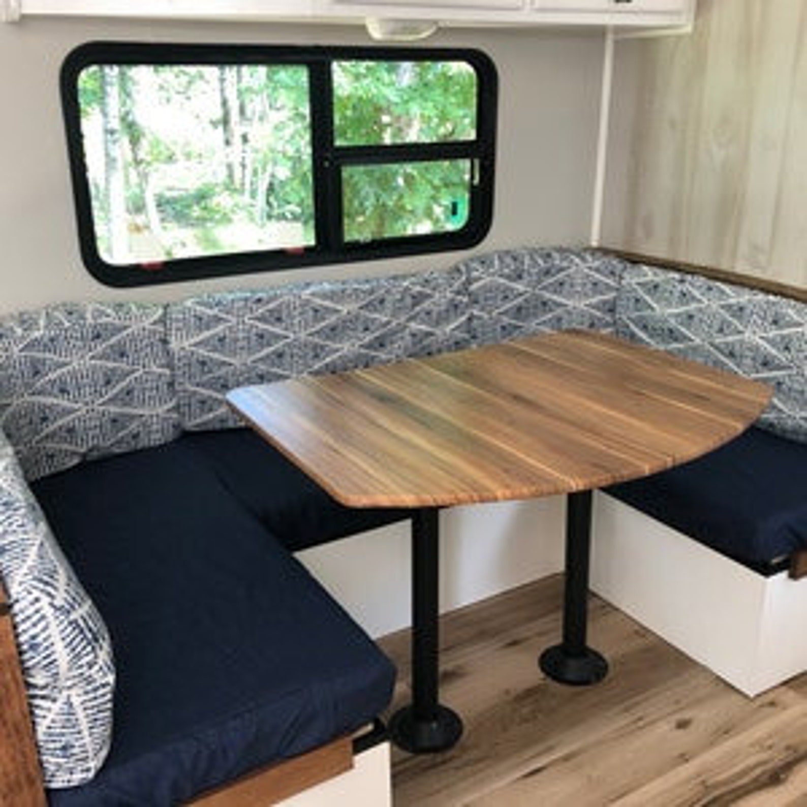 Custom Curved RV Dinette Cushion Cover – Elastic Fitted or Zipper ...