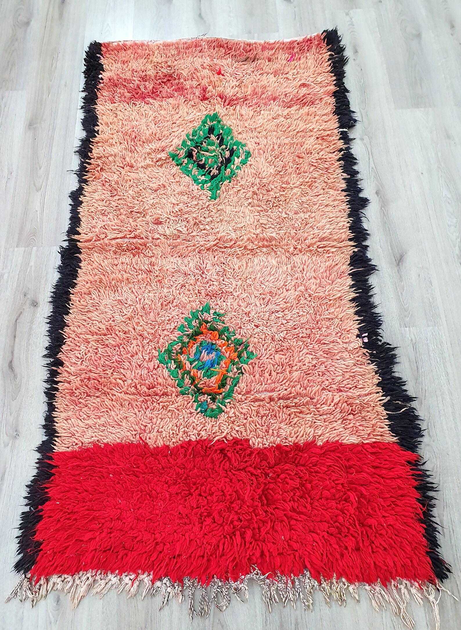 Vintage colorful Moroccan runner rug 3'0'' X | Etsy