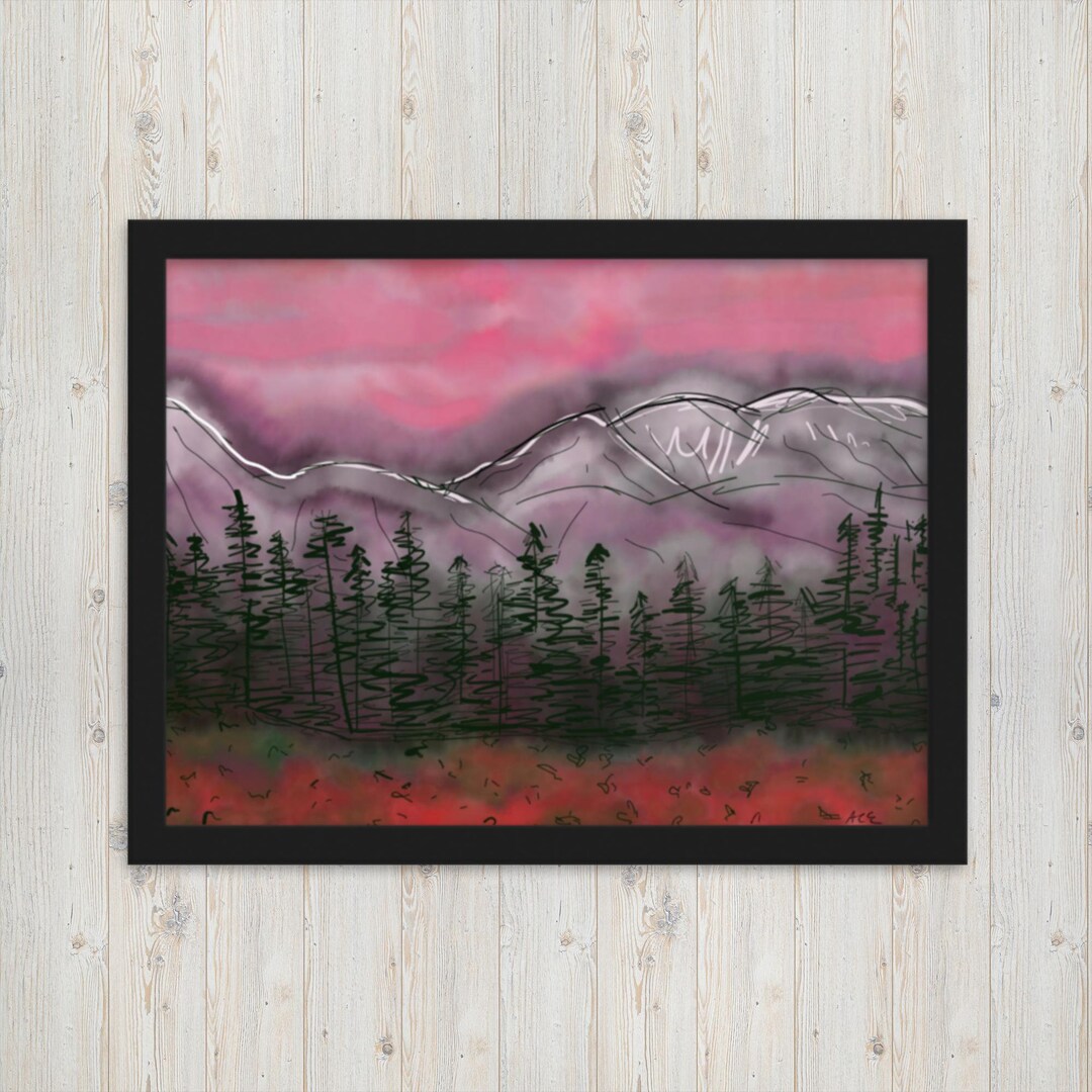 Wooded Sunset Framed Matte Wall Art - Etsy