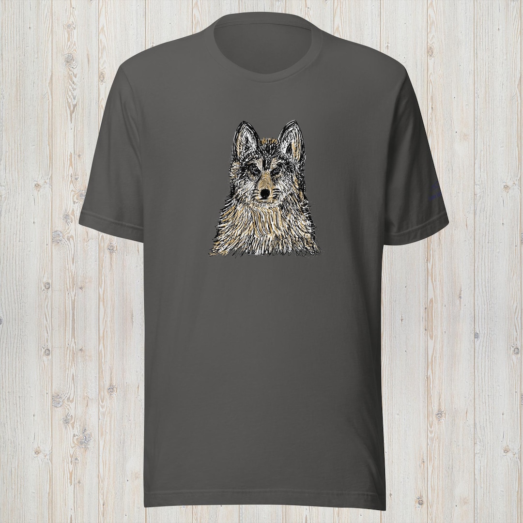 Badass Gray Wolf T-shirt - Etsy