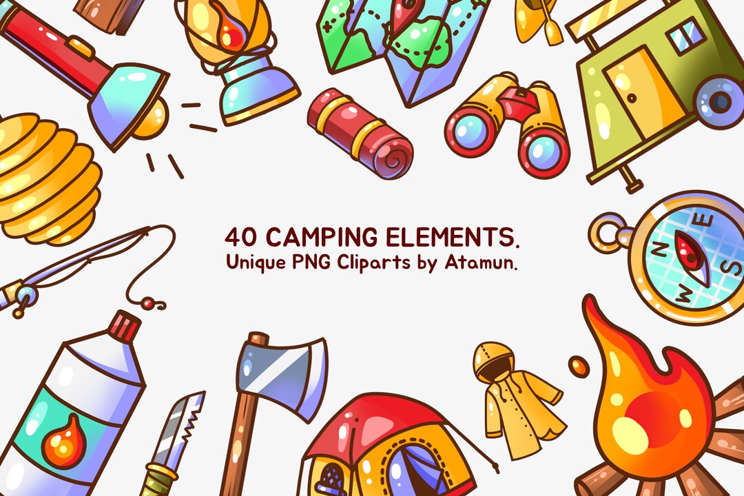 Cute Camping Clipart PNG Family Camping Backpacking Clip - Etsy