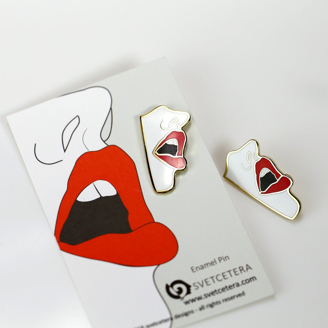 Enamel Pin Love Pin Gift Valentine Gift Lips Sexy Red Lips Wedding ...