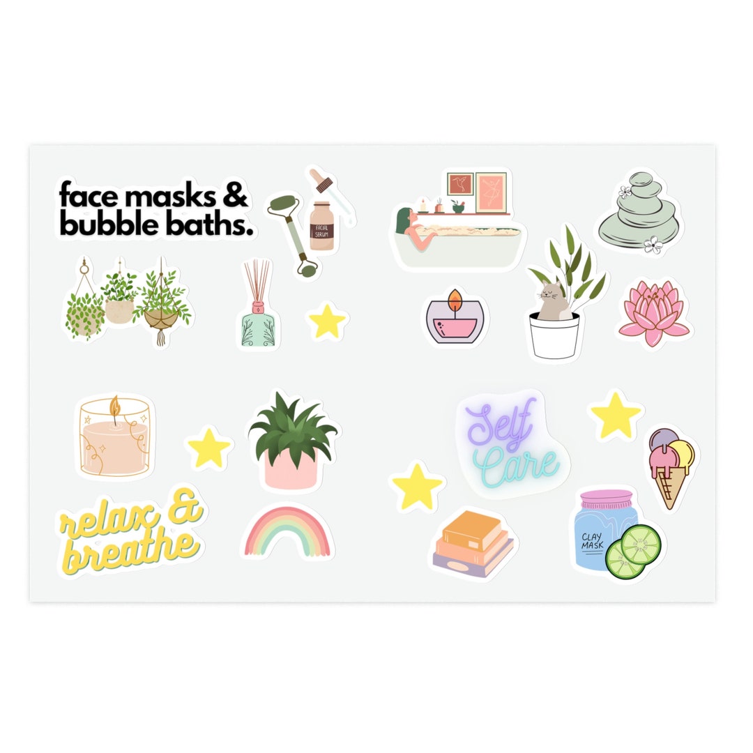 Self-care Stickers, Self-care Sticker Sheet, Sticker Sheets, Die Cut ...