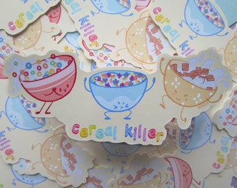 Cereal Killer Sticker, Cereal Sticker, Funny Sticker, Cute Stickers ...