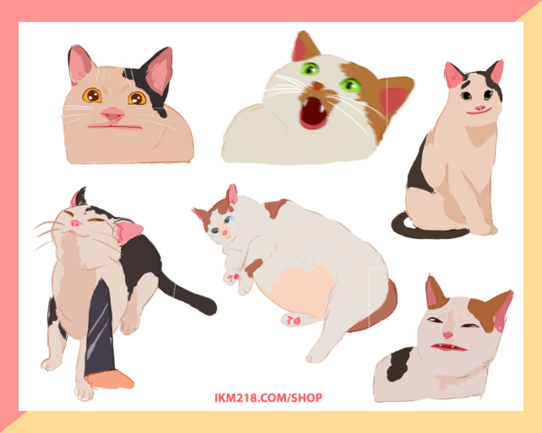 Meme Cat Sticker Sheet - Etsy
