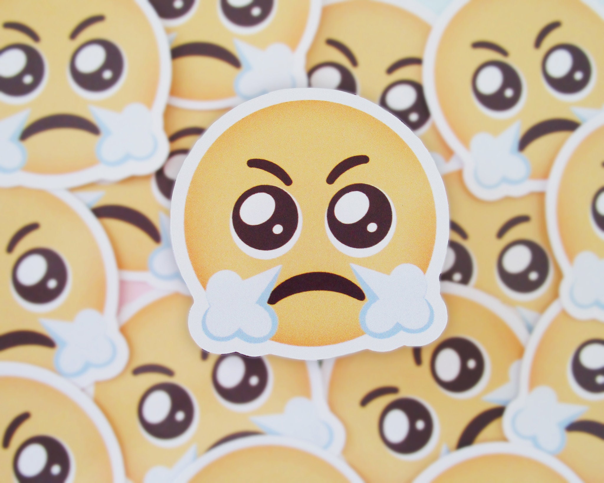 Emoji Sticker Huff Face - Etsy
