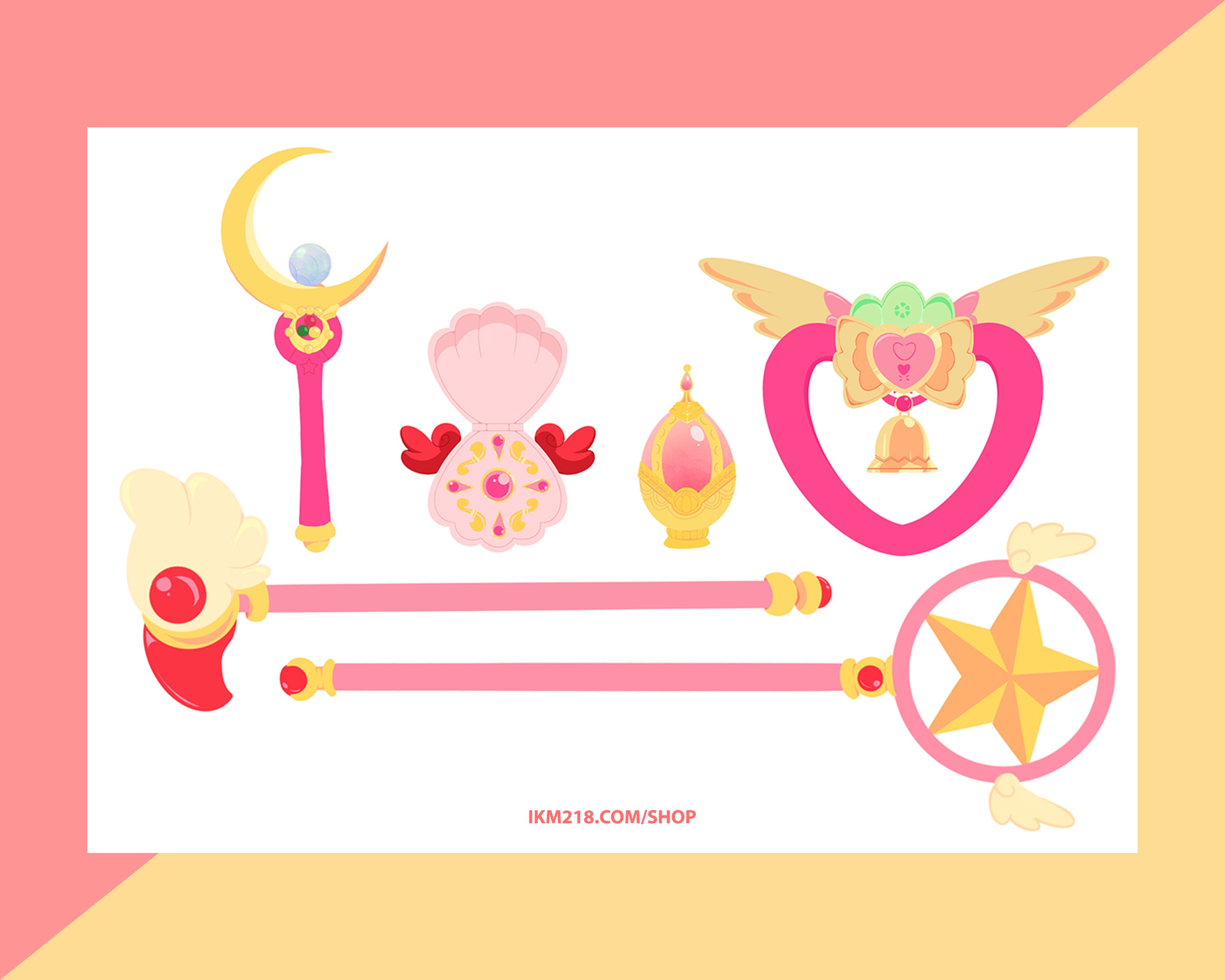 Magical Girl Weapon Sticker Set - Etsy
