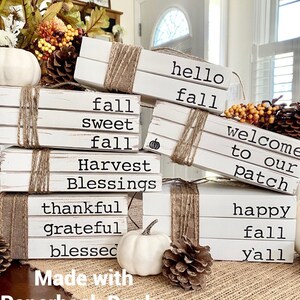 Fall Decor, Fall Stamped Books, Autumn Decor, Decorative Books, Book ...