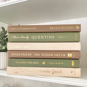Earth Tone Books for Bookshelf Decor: Cottagecore Staging Books, Fall ...